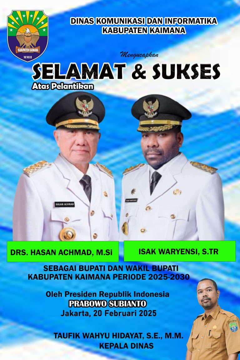 Iklan Pelantikan Bupati dan Wakil Bupati Kaimana 2025-2030 Dinas Infokom - Kabar Triton